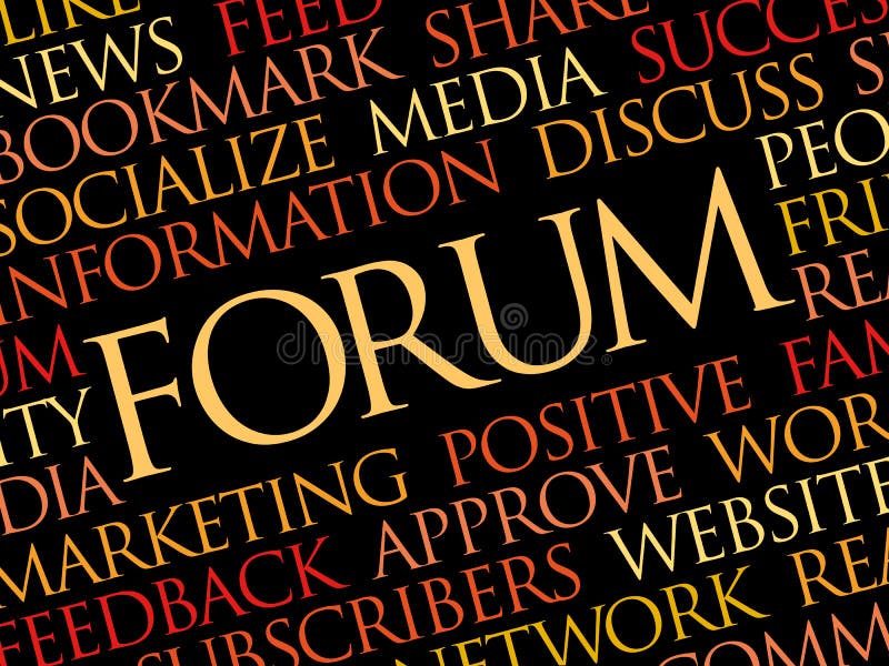 Forum word cloud stock illustration. Illustration of background - 206260098