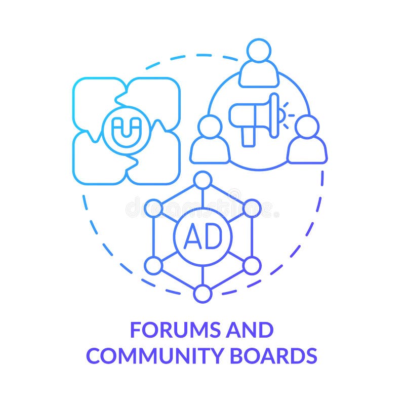 Forums and Community Boards Blue Gradient Concept Icon Stock ...