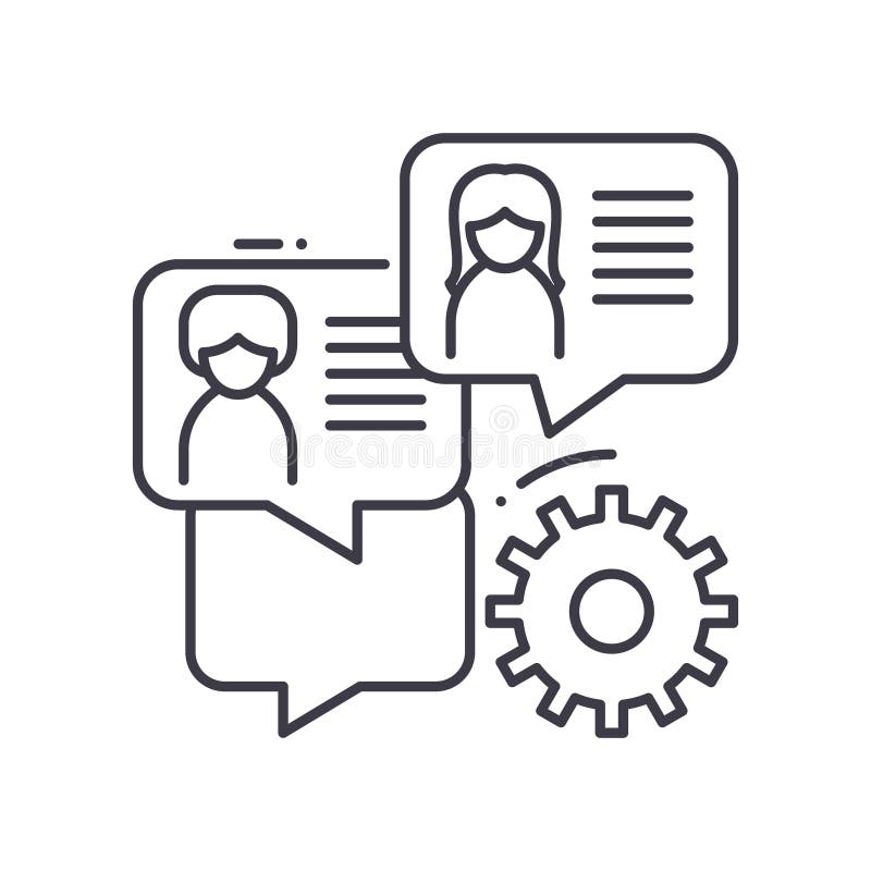 Forums Concept Icon, Linear Isolated Illustration, Thin Line Vector ...