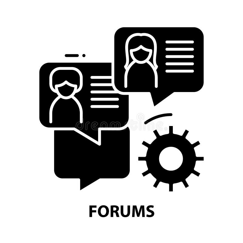 Forums Icon, Black Vector Sign with Editable Strokes, Concept ...