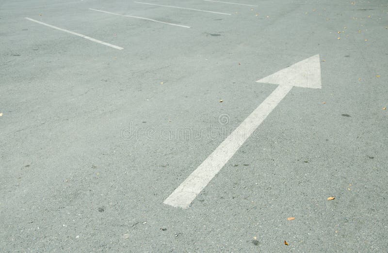 Forward Arrow Sign on the Parking Area Stock Photo - Image of sign ...