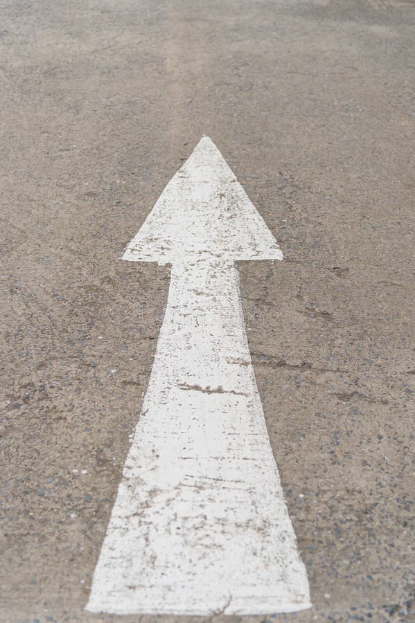 Forward Arrow Sign on Road Texture Stock Image - Image of making, arrow ...