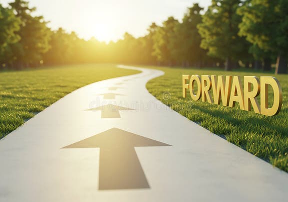 Forward Arrows Career Progression Pathway Illuminated by Golden Light ...