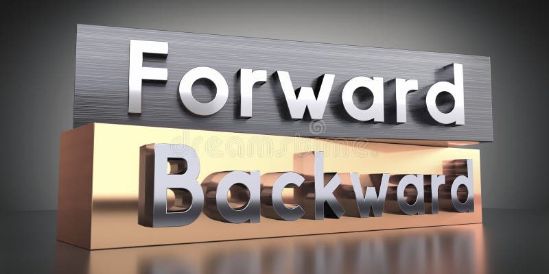 Forward, Backward - Words on Metal Blocks Stock Illustration ...