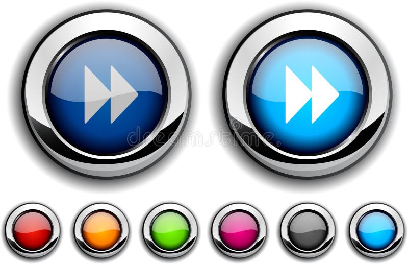 Forward icon. stock vector. Illustration of icons, metal - 11900852