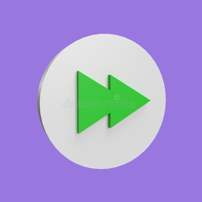 Forward Button 3d Icon Model Cartoon Style Concept. Render Illustration ...