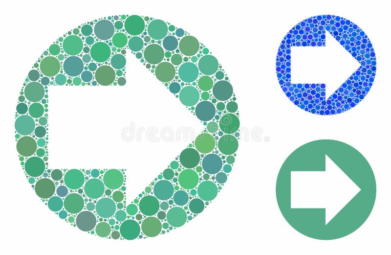 Forward Composition Icon of Circle Dots Stock Illustration ...
