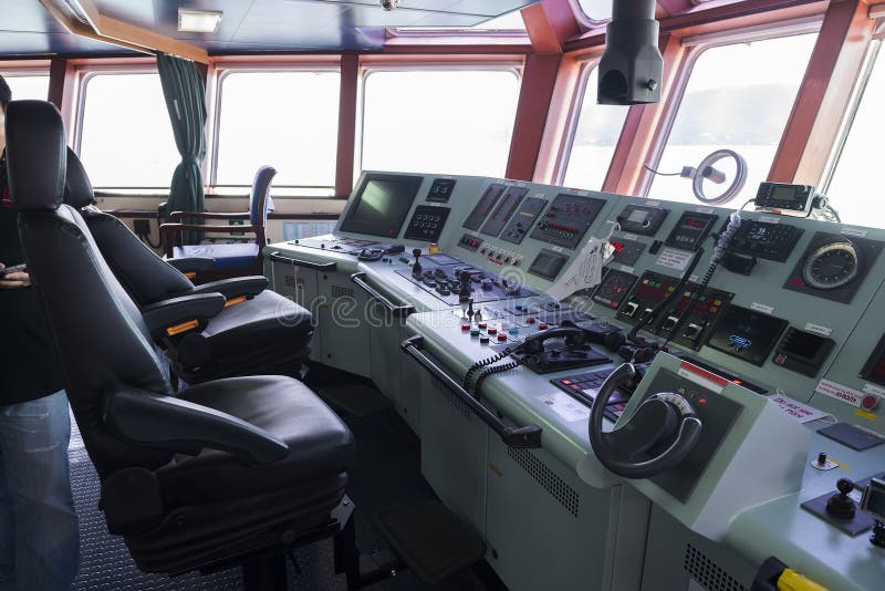Forward Console in Ship Tanker. Stock Image - Image of forward ...