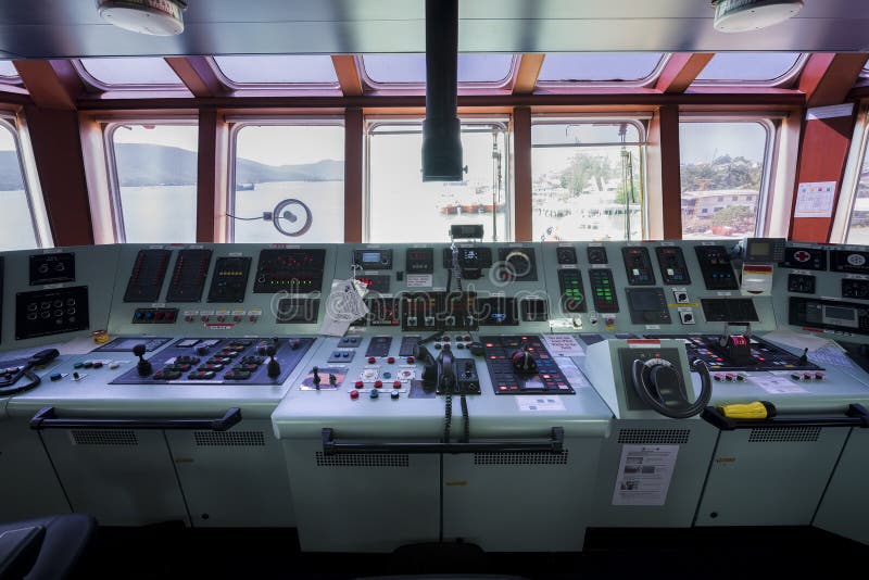 Forward Console in Ship Tanker Stock Photo - Image of deck, drilling ...