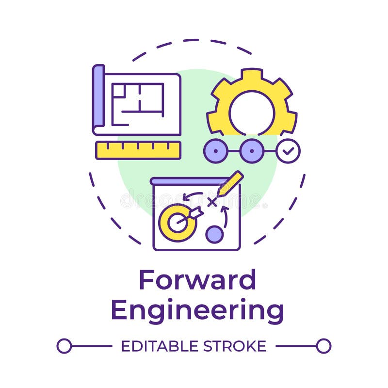 Forward Engineering Multi Color Concept Icon Stock Illustration ...