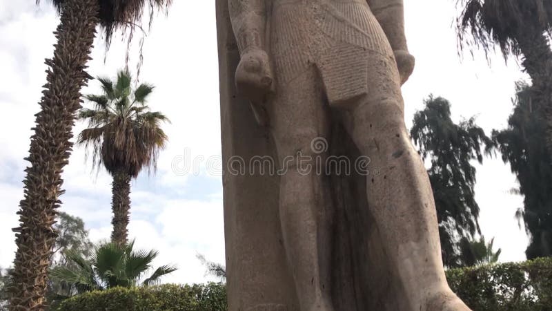 Forward-Extended Left Leg of Standing Ramses II Statue Stock Video ...