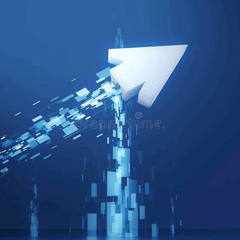 Forward Facing 3D Arrow Denotes Development and Focused Trajectory ...