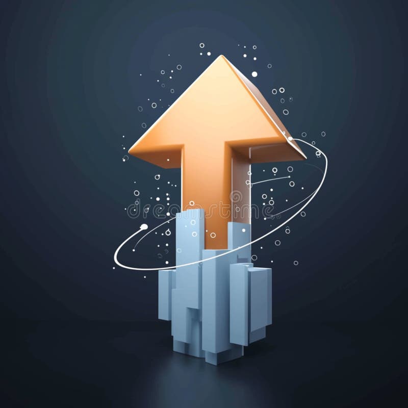 Forward Facing 3D Arrow Denotes Development and Focused Trajectory ...