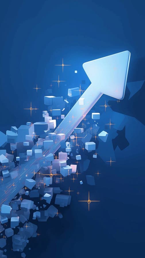 Forward Facing 3D Arrow Denotes Development and Focused Trajectory ...