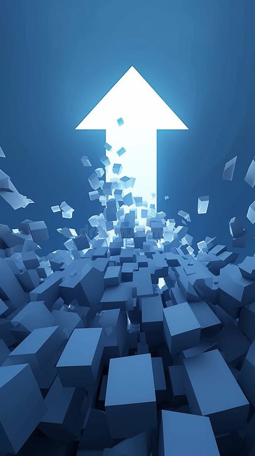 Forward Facing 3D Arrow Denotes Development and Focused Trajectory ...