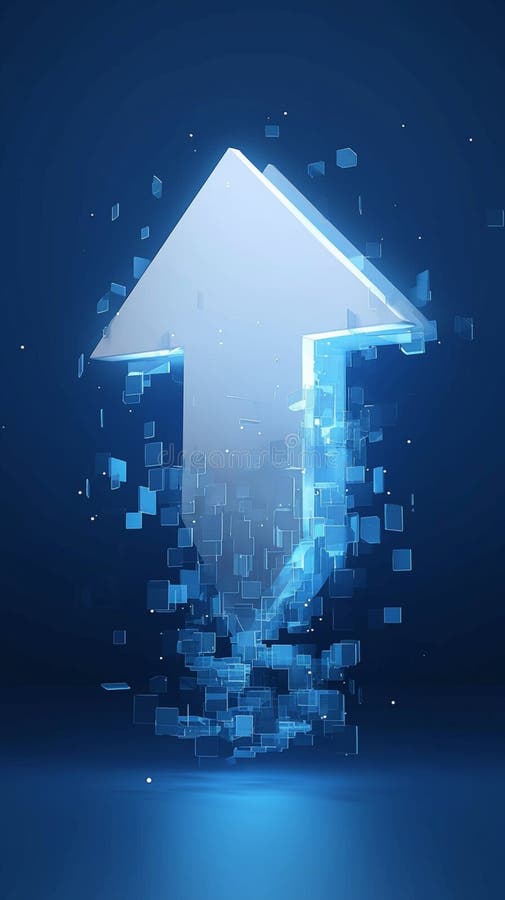 Forward Facing 3D Arrow Denotes Development and Focused Trajectory ...