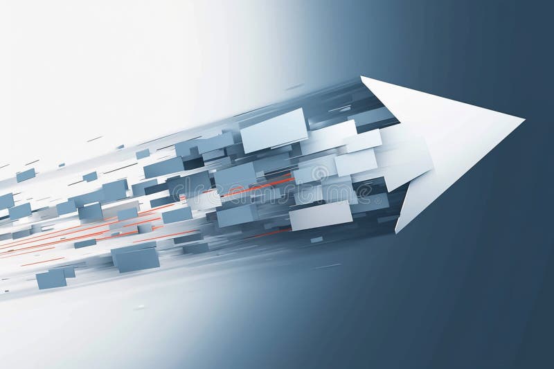 Forward Facing 3D Arrow Denotes Development and Focused Trajectory ...