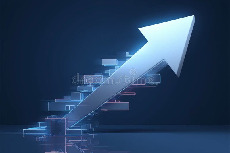 Forward Facing 3D Arrow Denotes Development and Focused Trajectory ...