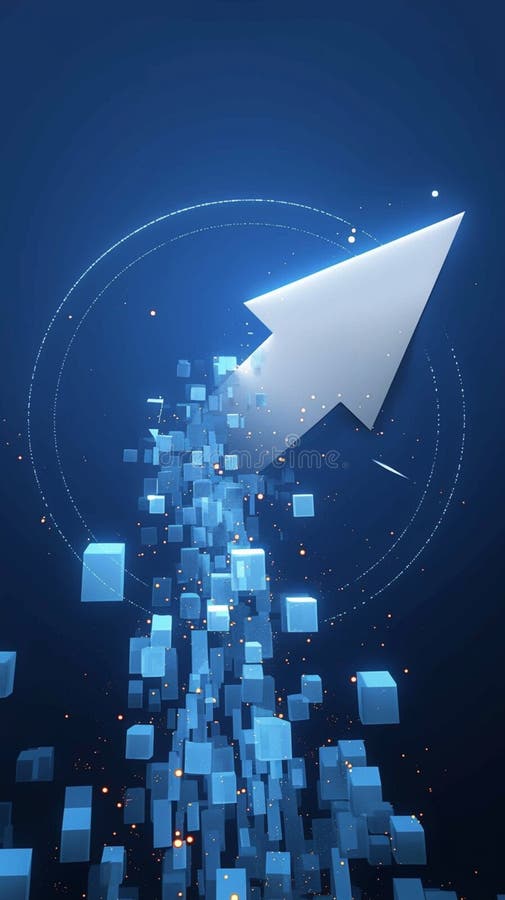 Forward Facing 3D Arrow Denotes Development and Focused Trajectory ...