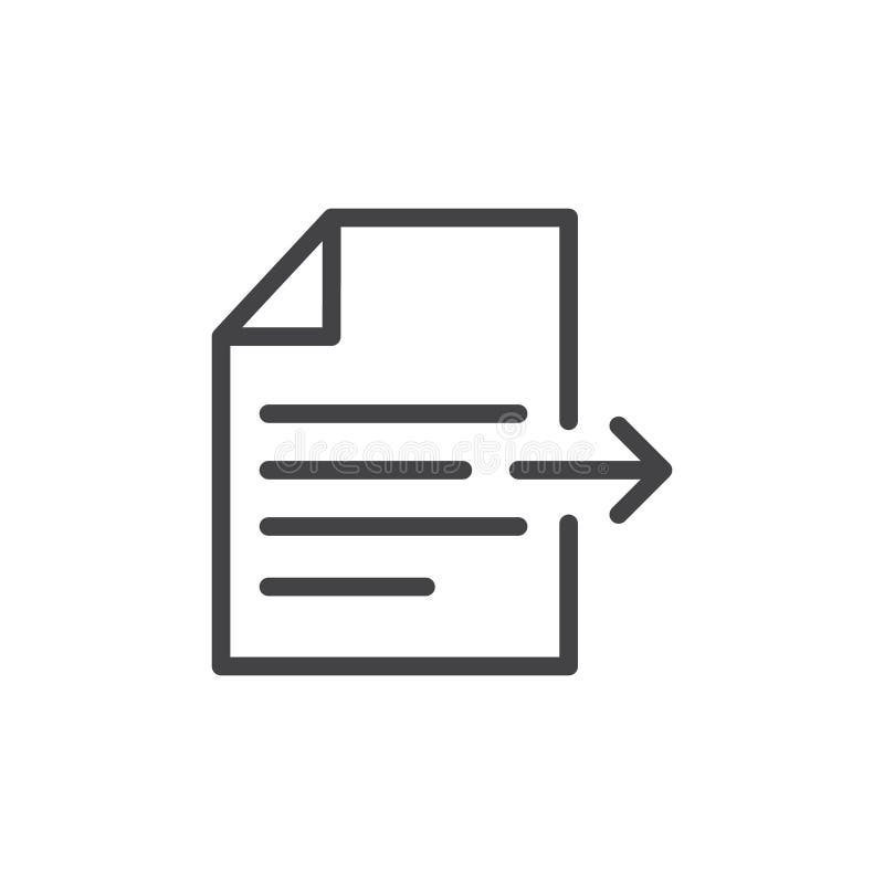 Forward File Icon Thin Outline Art Symbol Stock Vector - Illustration ...