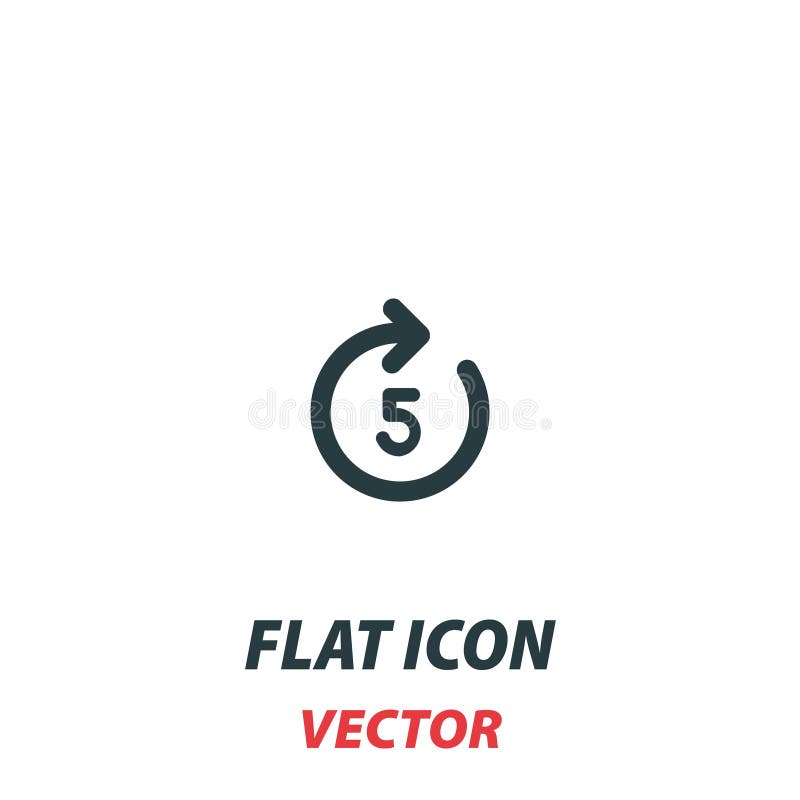Forward 5 Icon in a Flat Style. Vector Illustration Pictogram on White ...
