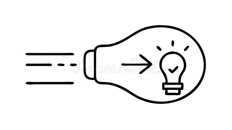 Forward Idea Lightbulb Icon Vector for Progress and Future, Vector ...