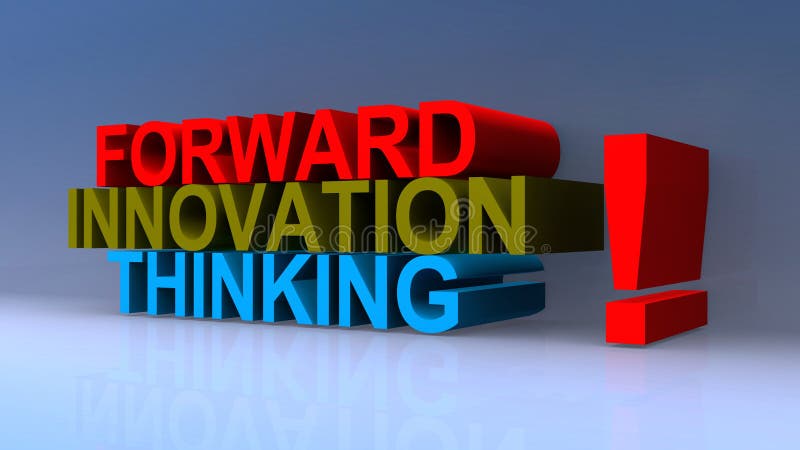 Forward Innovation Thinking on Blue Stock Illustration - Illustration ...