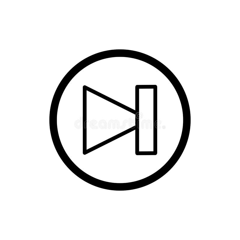 Forward Media Player Icon Illustration. Black and White Vector Icon ...