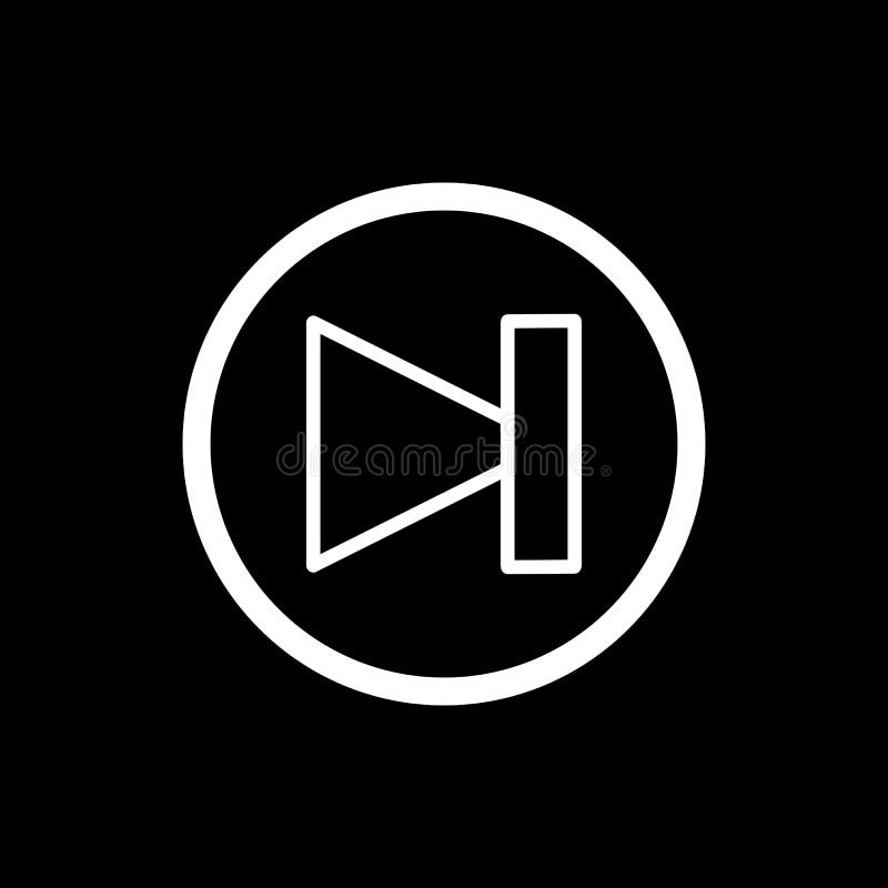 Forward Media Player Icon Illustration. Black and White Vector Icon ...