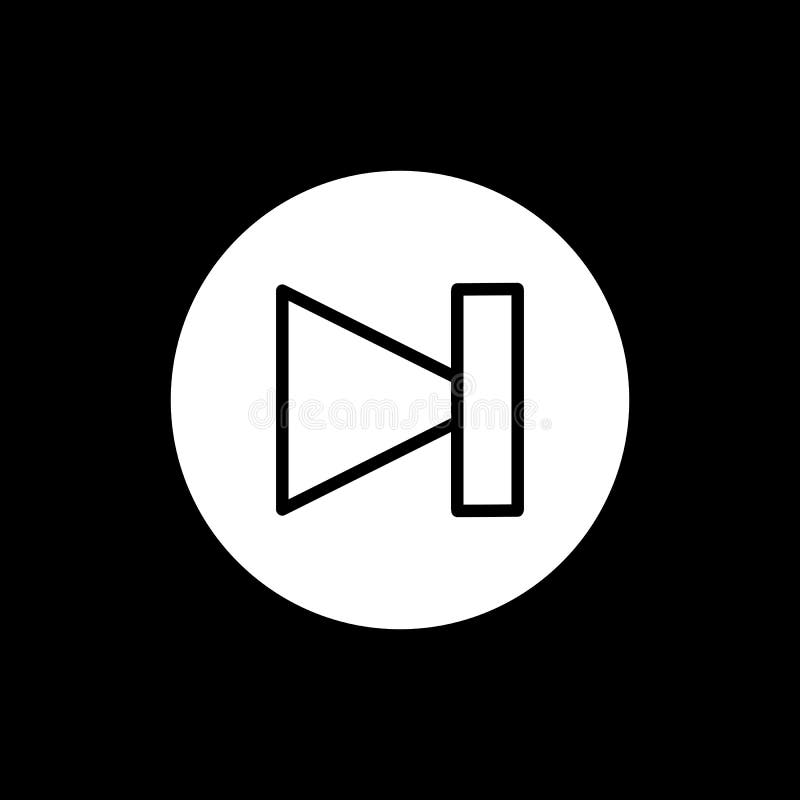 Forward Media Player Icon Illustration. Black and White Vector Icon ...