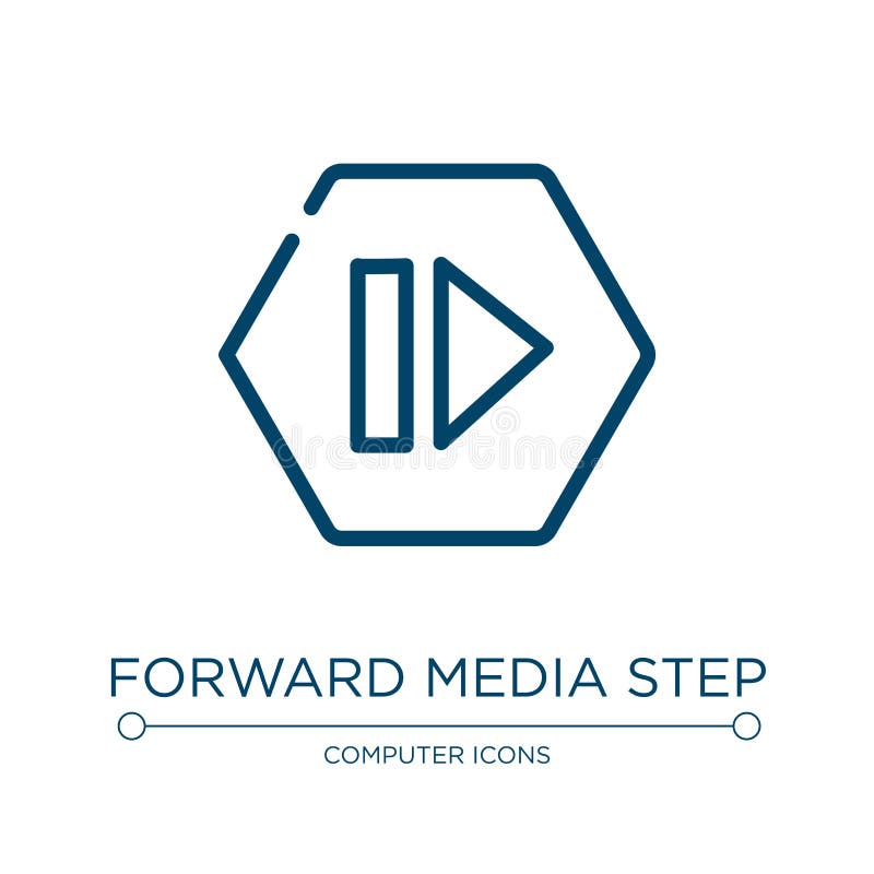 Forward Media Step Icon. Linear Vector Illustration from Computer and ...