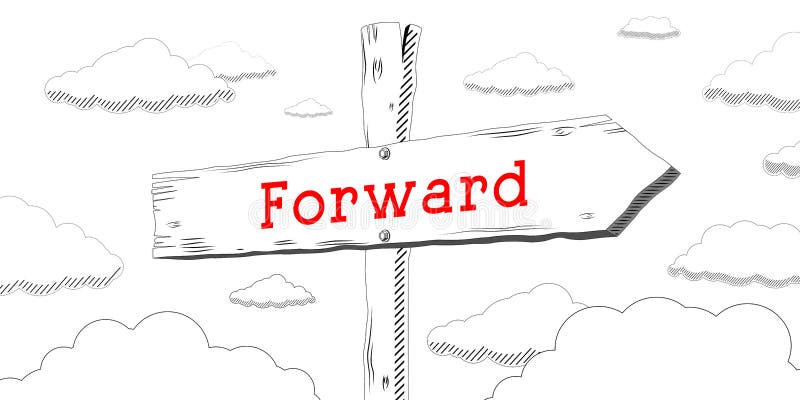 Forward - Outline Signpost with One Arrow Stock Illustration ... Forward - Outline Signpost with One Arrow Stock Illustration ...