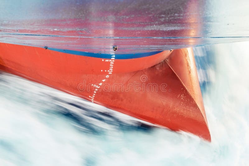 Forward Part of a Cargo Ship Underway. Stock Image - Image of transport ...