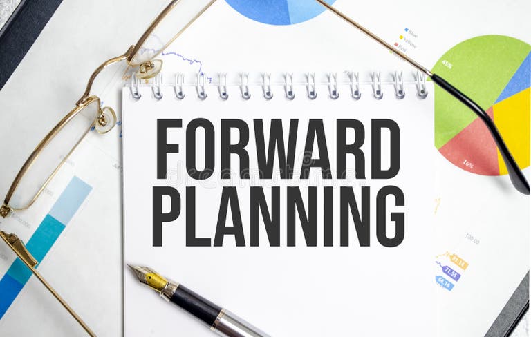 Forward Planning Words on Notebook with Glasses and Charts Stock Photo ...