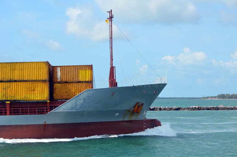 Fully Loaded Container Ship Stock Photo - Image of ship, maritime ...