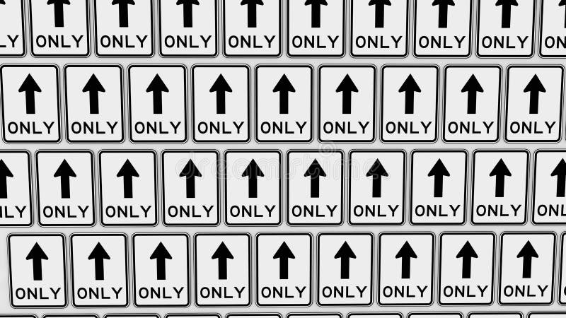 Forward only Traffic Signs Floating in Space Stock Illustration ...