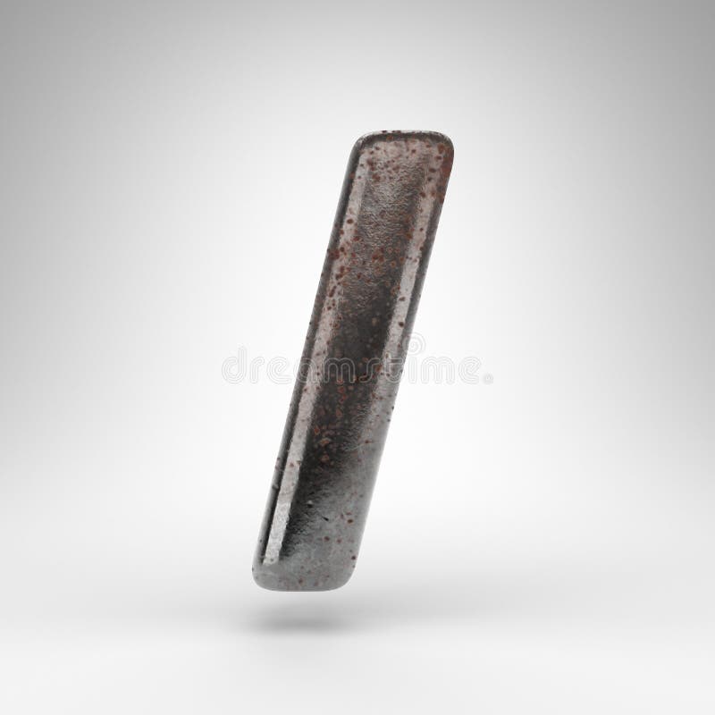 Forward Slash Symbol on White Background. Rusty Metal 3D Sign with ...