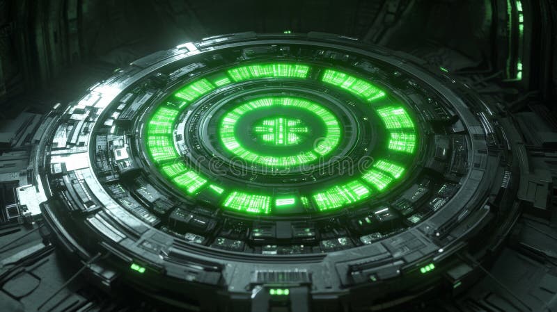 A Forward-thinking Digital Currency Model Highlighted by Vibrant Green ...