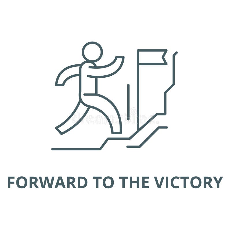 Forward To the Victory Vector Line Icon, Linear Concept, Outline Sign ...