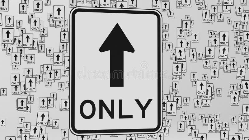 Forward only Traffic Signs Floating in Space Stock Illustration ...