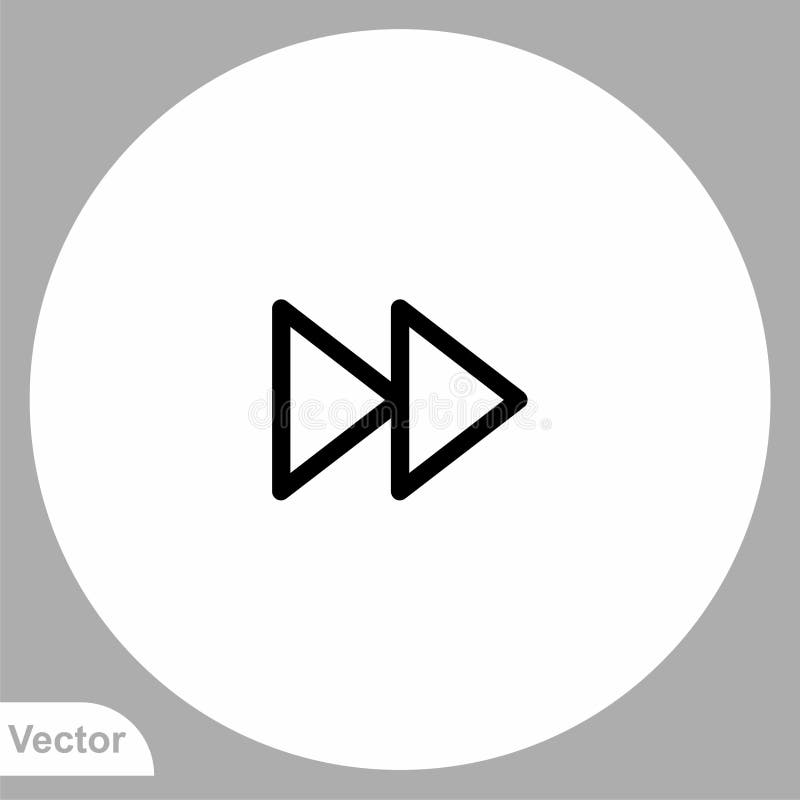 Forward Vector Icon Sign Symbol Stock Vector - Illustration of music ...