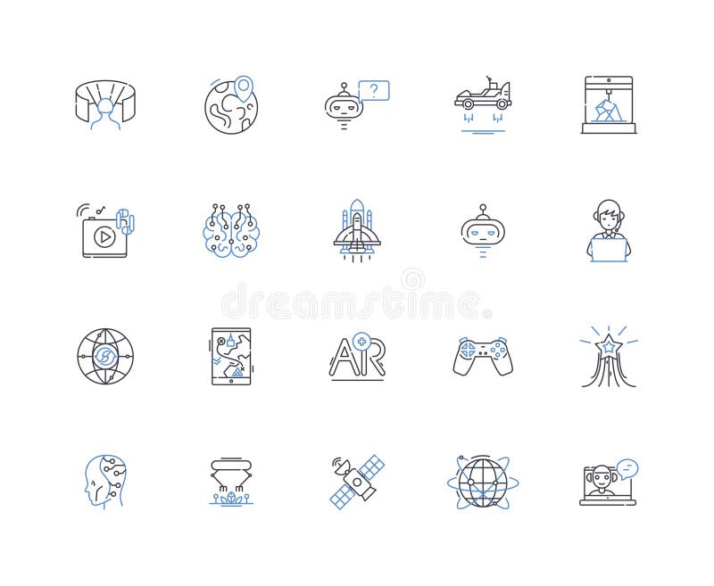 Forward View Line Icons Collection. Progress, Direction, Future, Vision ...