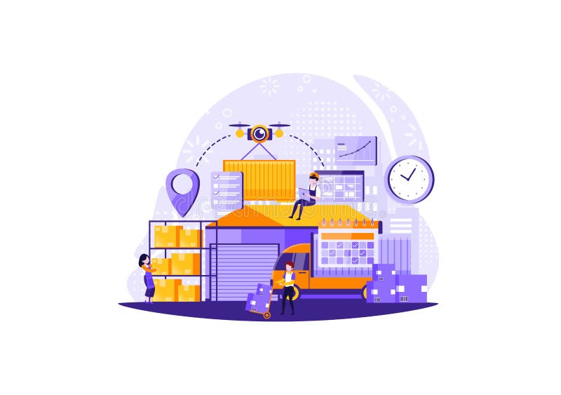 Forwarder Concept. Service Concept. Loader in Uniform. Goods Loading ...