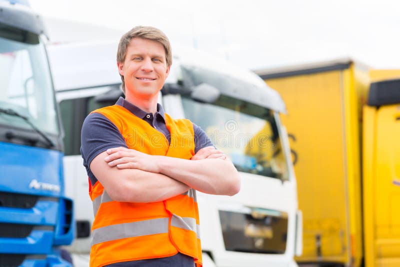 Happy truck driver stock photo. Image of latin, person - 17430974