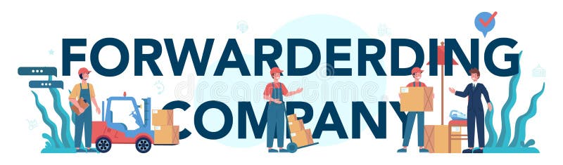 Forwarder Typographic Header Concept. Loader in Uniform Delivering ...