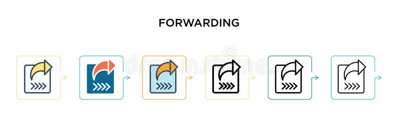 Forwarding Vector Icon in 6 Different Modern Styles. Black, Two Colored ...