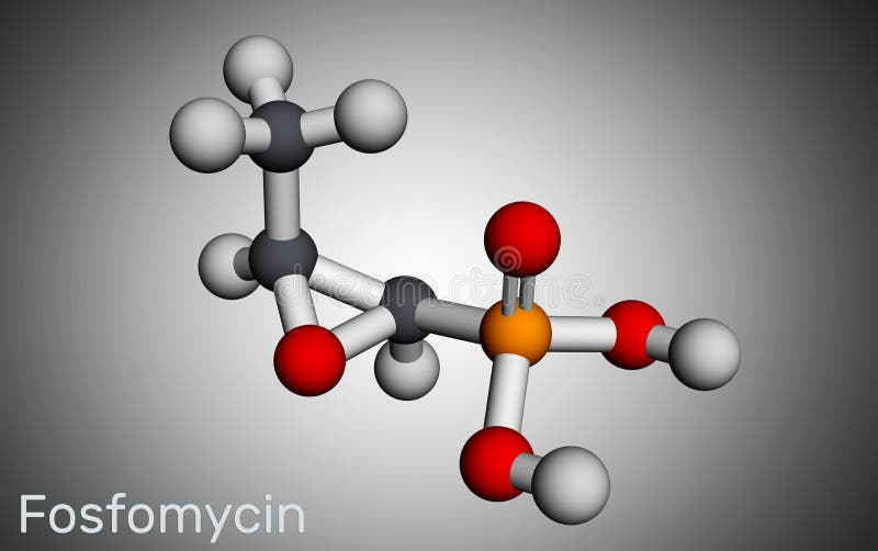 Fosfomycin (phosphomycin, Phosphonomycin) Antibacterial Drug Molecule ...