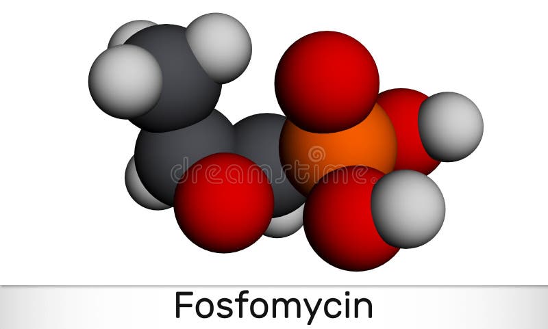 Fosfomycin (phosphomycin, Phosphonomycin) Antibacterial Drug Molecule ...
