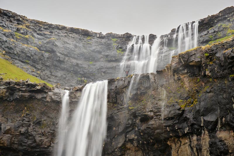 FossÃ¡ Waterfall in Faroe Islands Stock Photo - Image of cascade ...