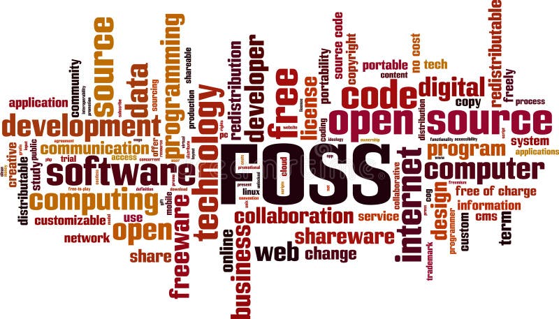 FOSS word cloud stock vector. Illustration of universal - 289422245
